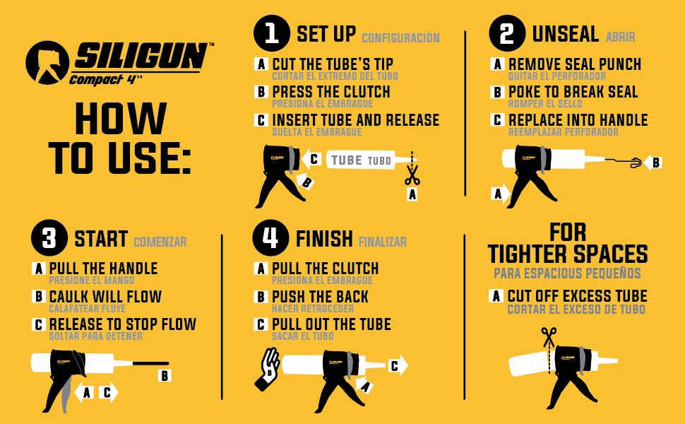 SILIGUN Compact 4" Caulking Gun – SILIGUN™